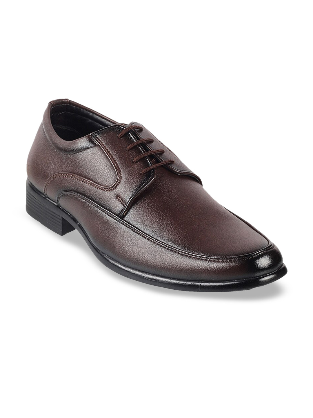 Buy WALKWAY By Metro Men Coffee Brown Solid Formal Derbys - Formal ...