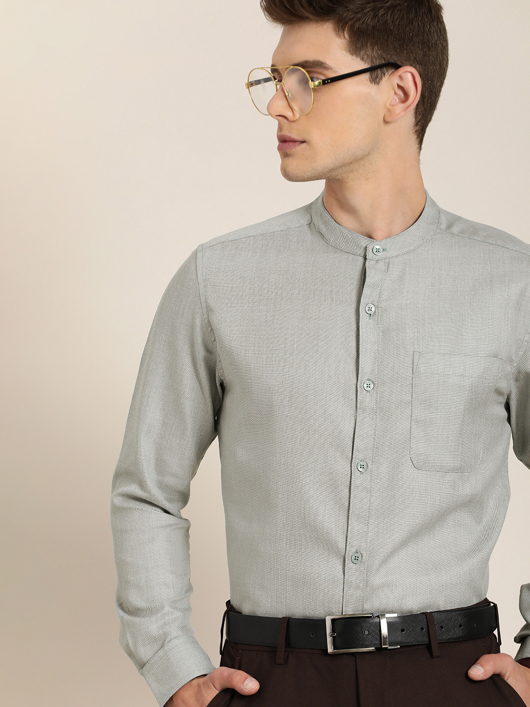 Buy INVICTUS Men Grey Slim Fit Formal Shirt - Shirts for Men 15593288 ...