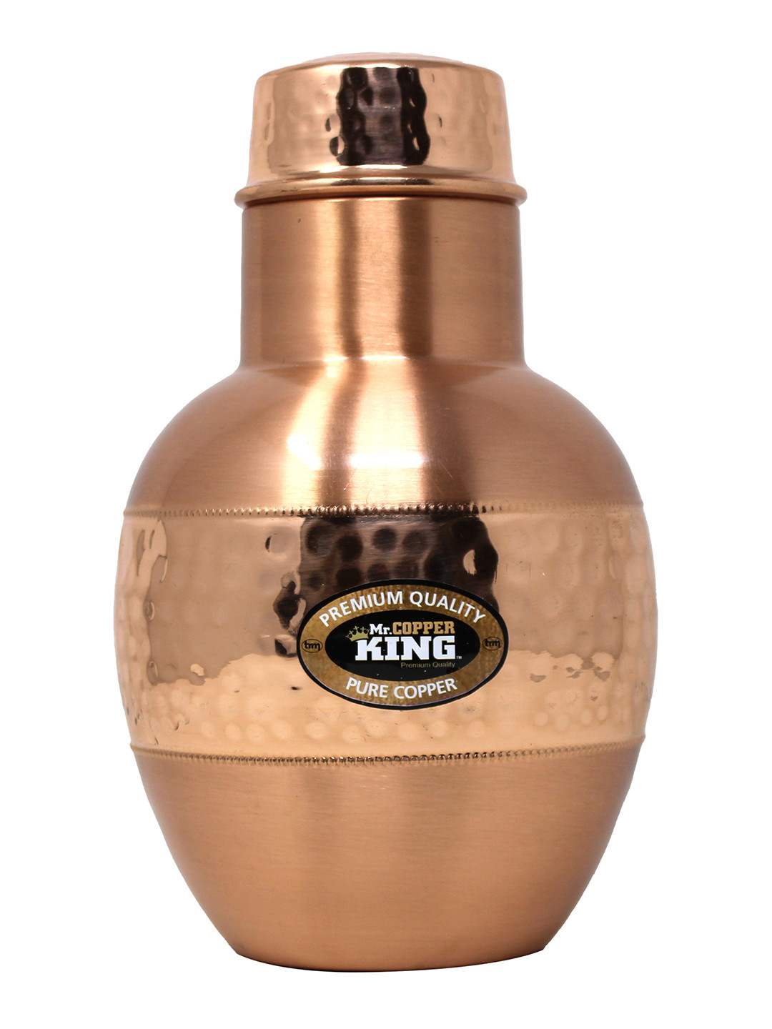 Buy MR. COPPER KING Copper Toned Hammered Textured Water Bottle - Water ...