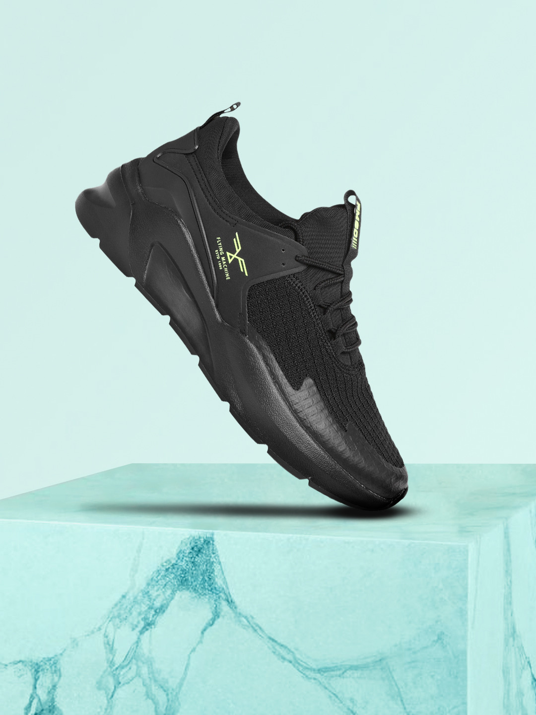 Buy Flying Machine Men Black Solid Crombie Walking Shoes - Sports Shoes ...