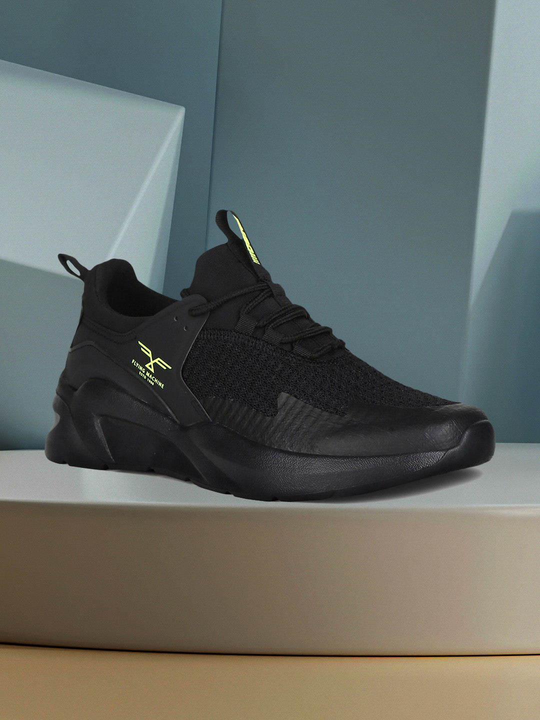 Buy Flying Machine Men Black Mesh Walking Shoes - Sports Shoes for Men ...