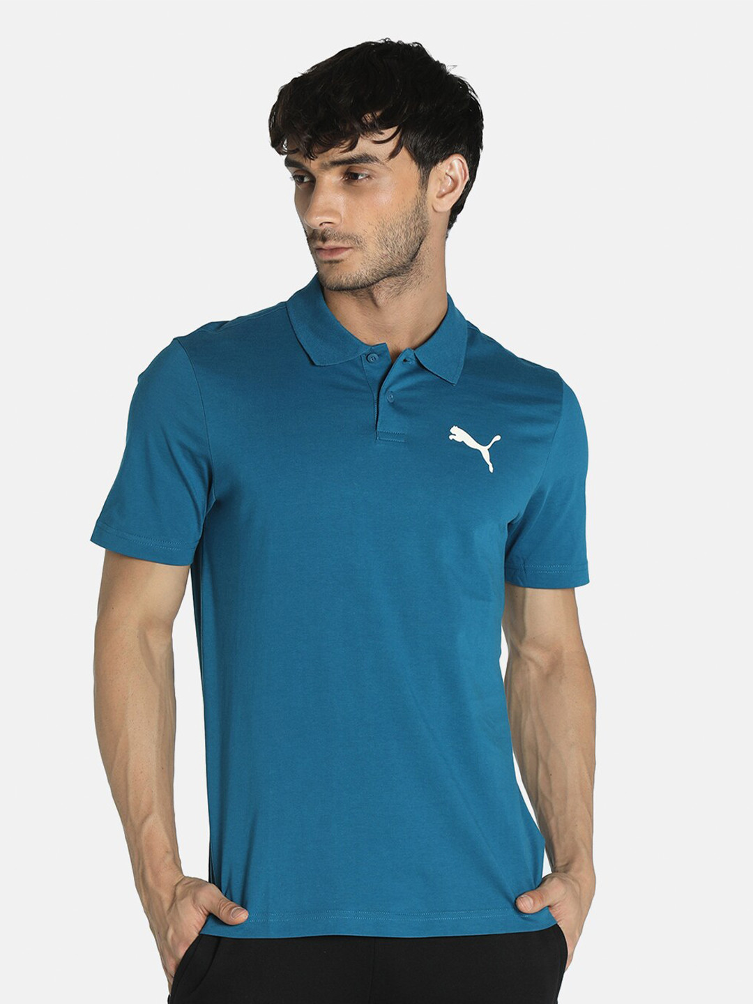 Buy Puma Men Blue Polo Collar Cotton T Shirt - Tshirts for Men 15594788 ...