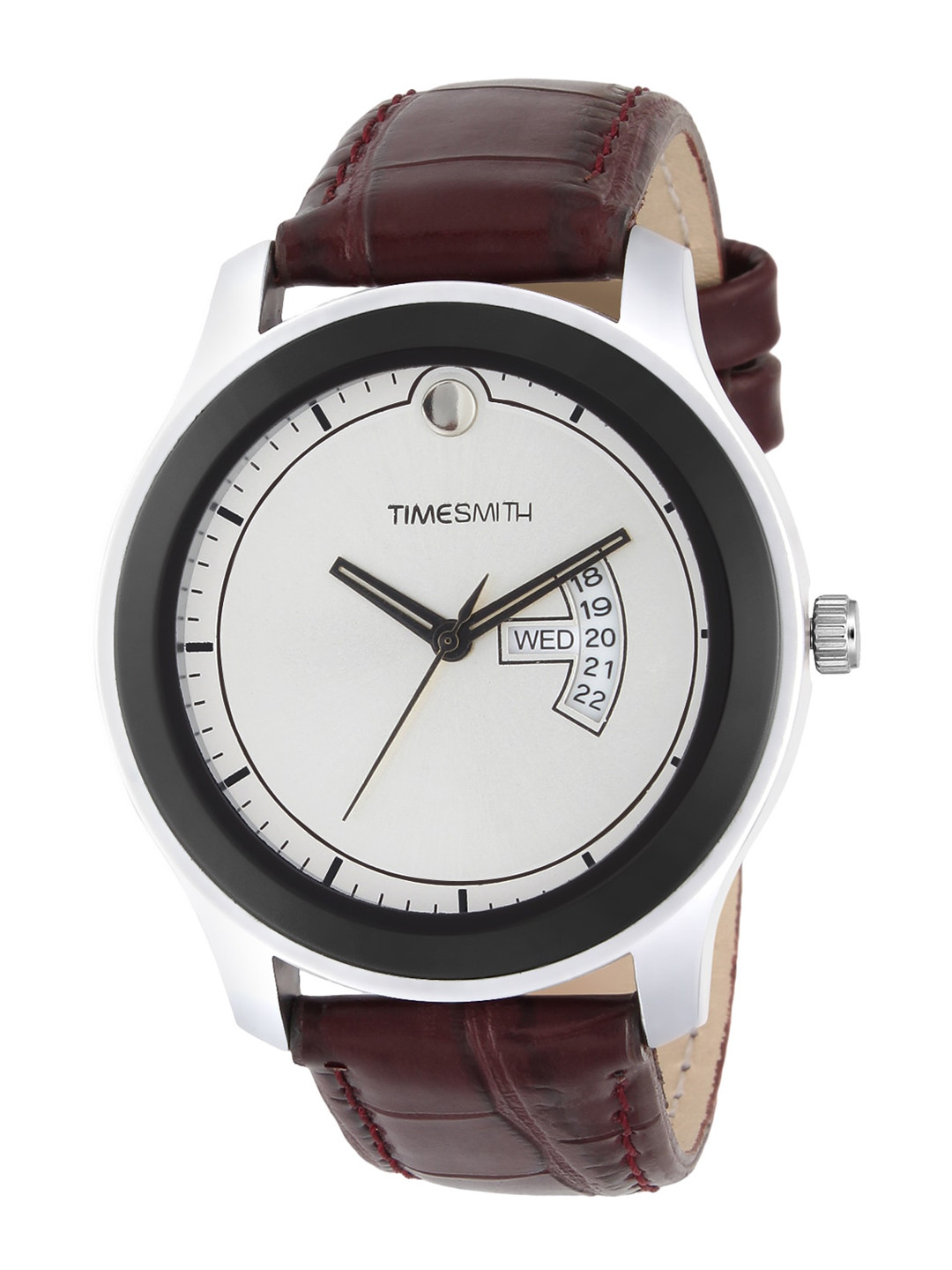 Buy TIMESMITH Men White Printed Dial & Brown Leather Straps Analogue ...