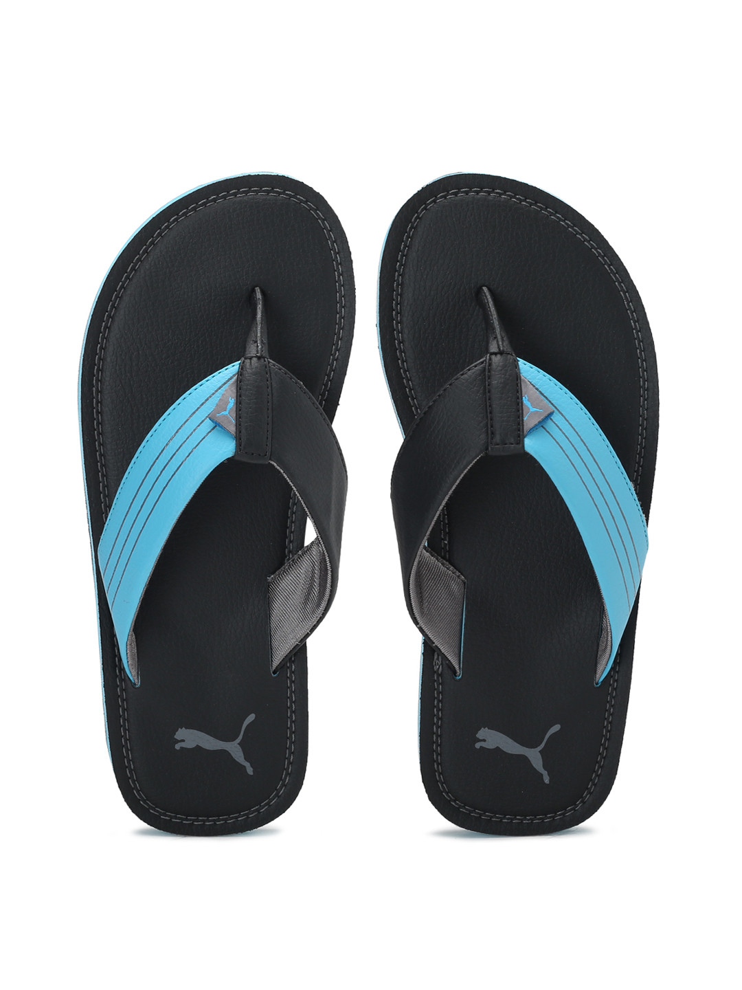 Buy Puma Men Black Blue Ketava Duo Flip Flops - Flip Flops for Men ...