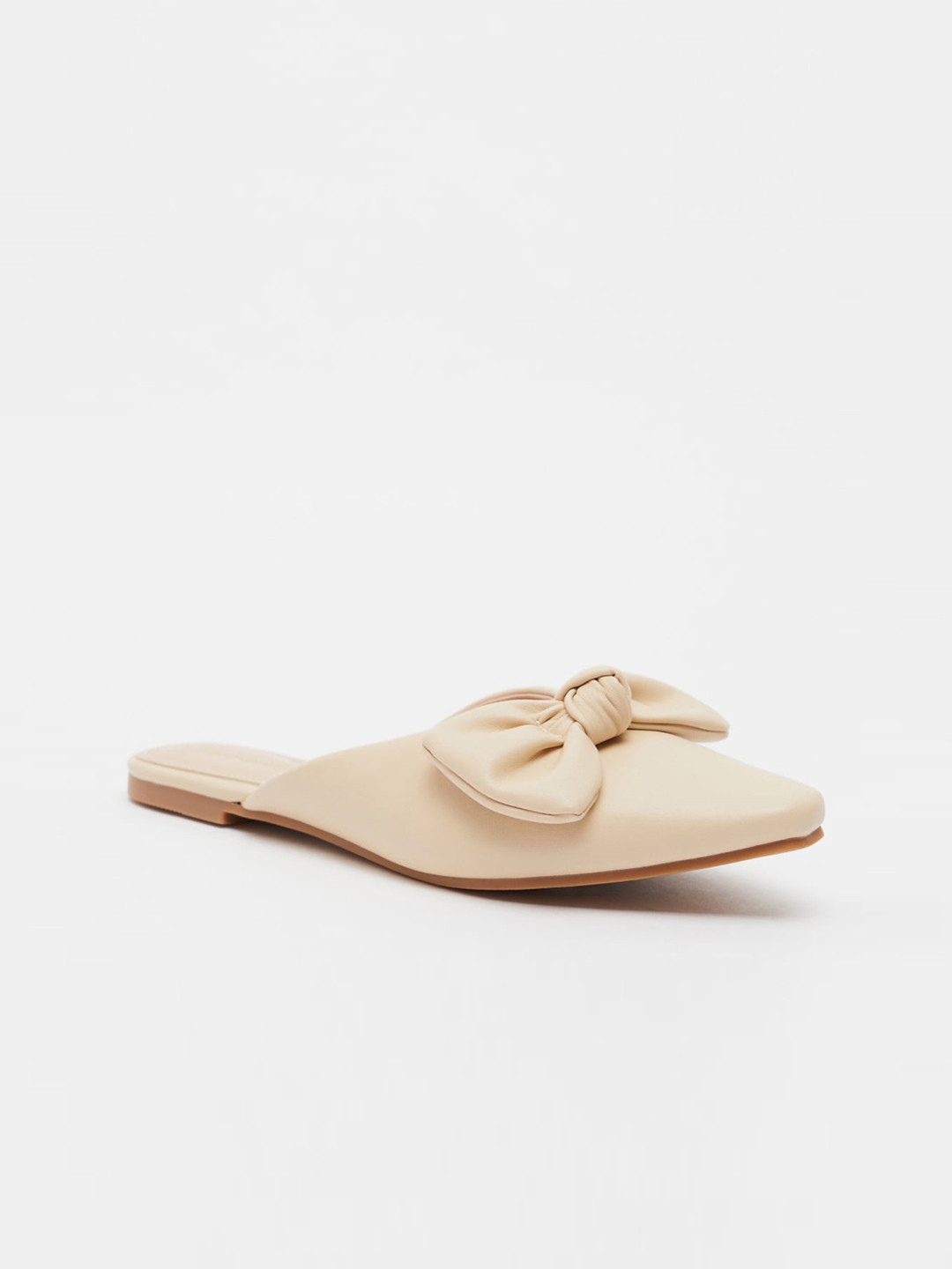Buy Shoexpress Women Beige Mules With Bows - Flats for Women 15603048 ...