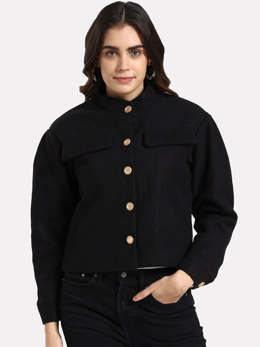 Buy Iki Chic Women Black Tailored Jacket - Jackets for Women 15603688 ...