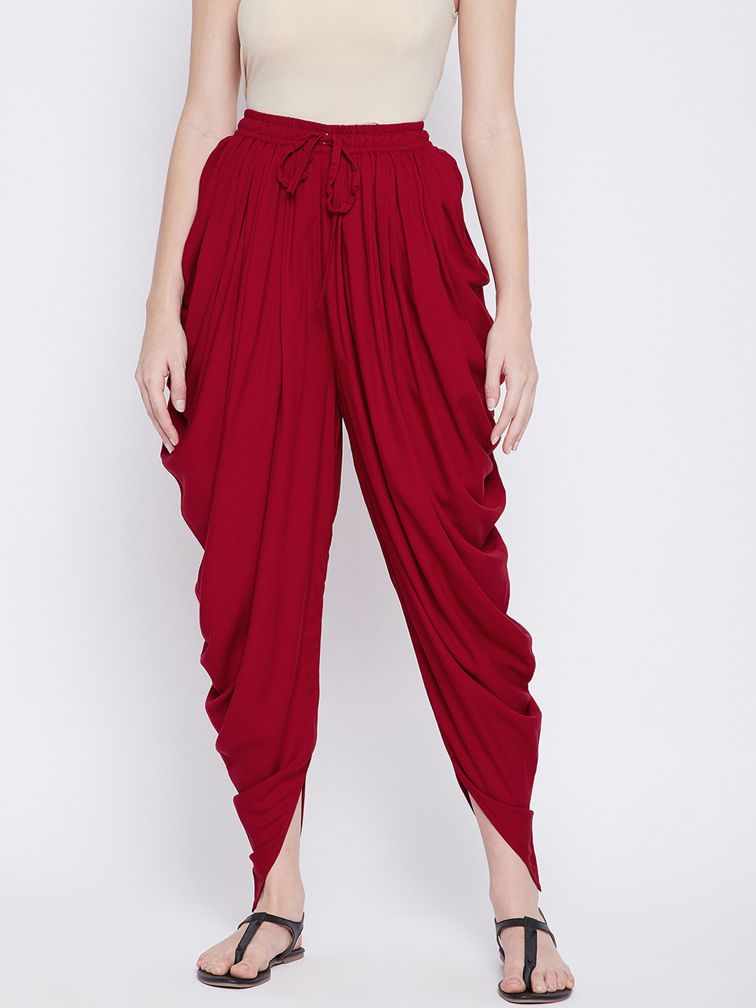 Buy TULIP 21 Women Maroon Solid Dhoti Pants - Dhotis for Women 15605772 ...