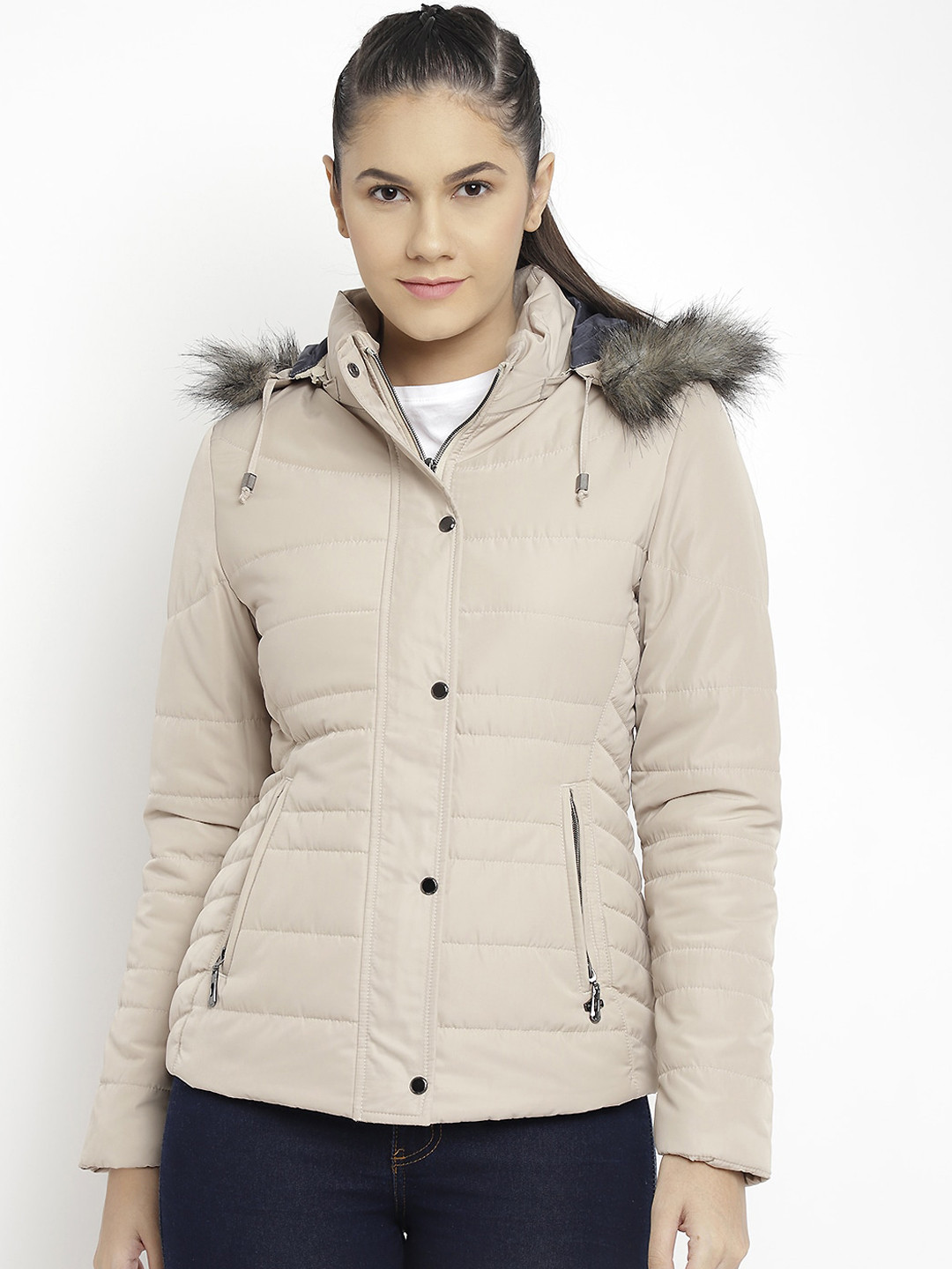 Buy LURE URBAN Women Beige Parka Jacket - Jackets for Women 15609502 ...
