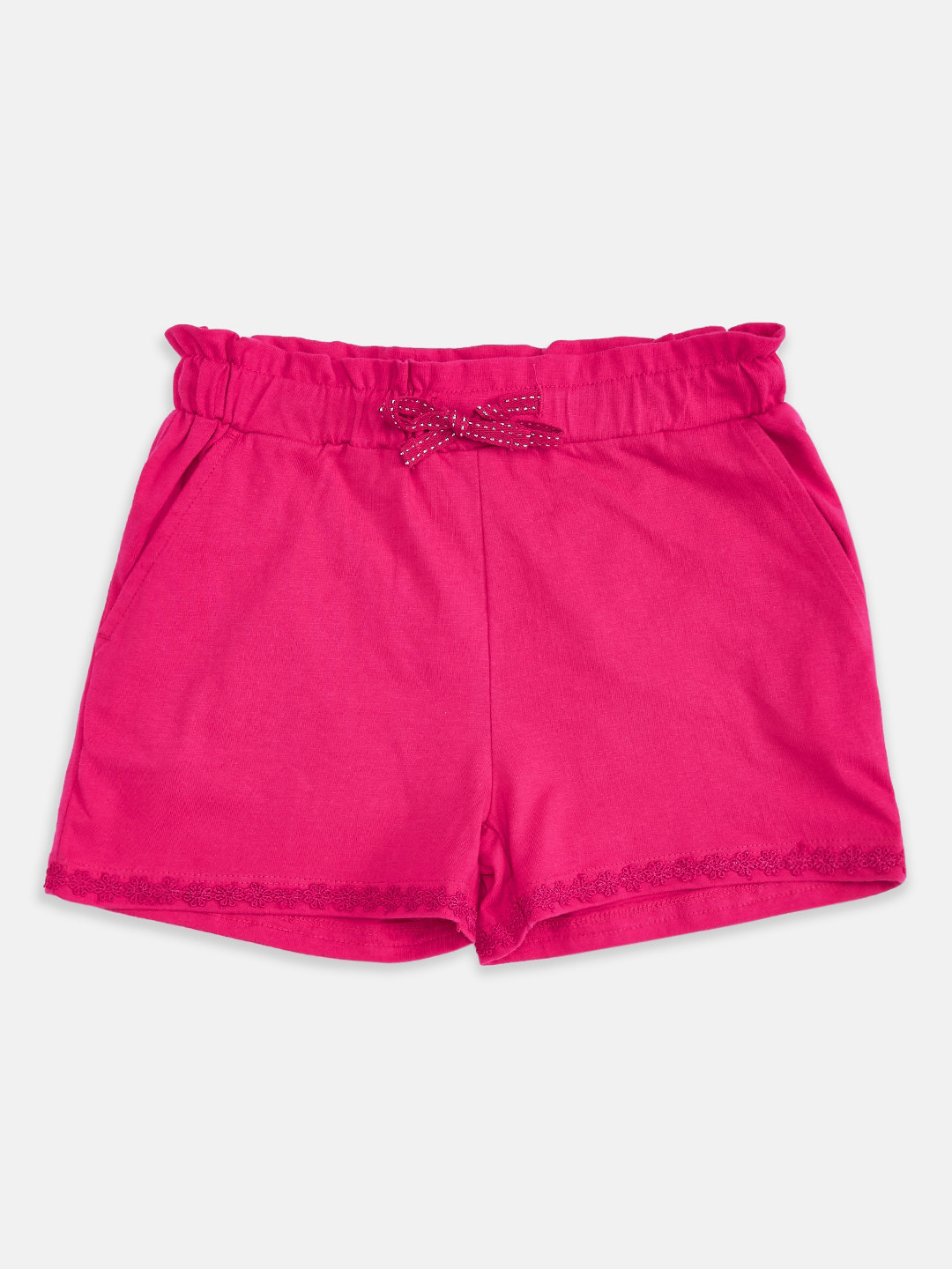 Buy Pantaloons Junior Girls Red Pure Cotton Regular Shorts - Shorts for ...