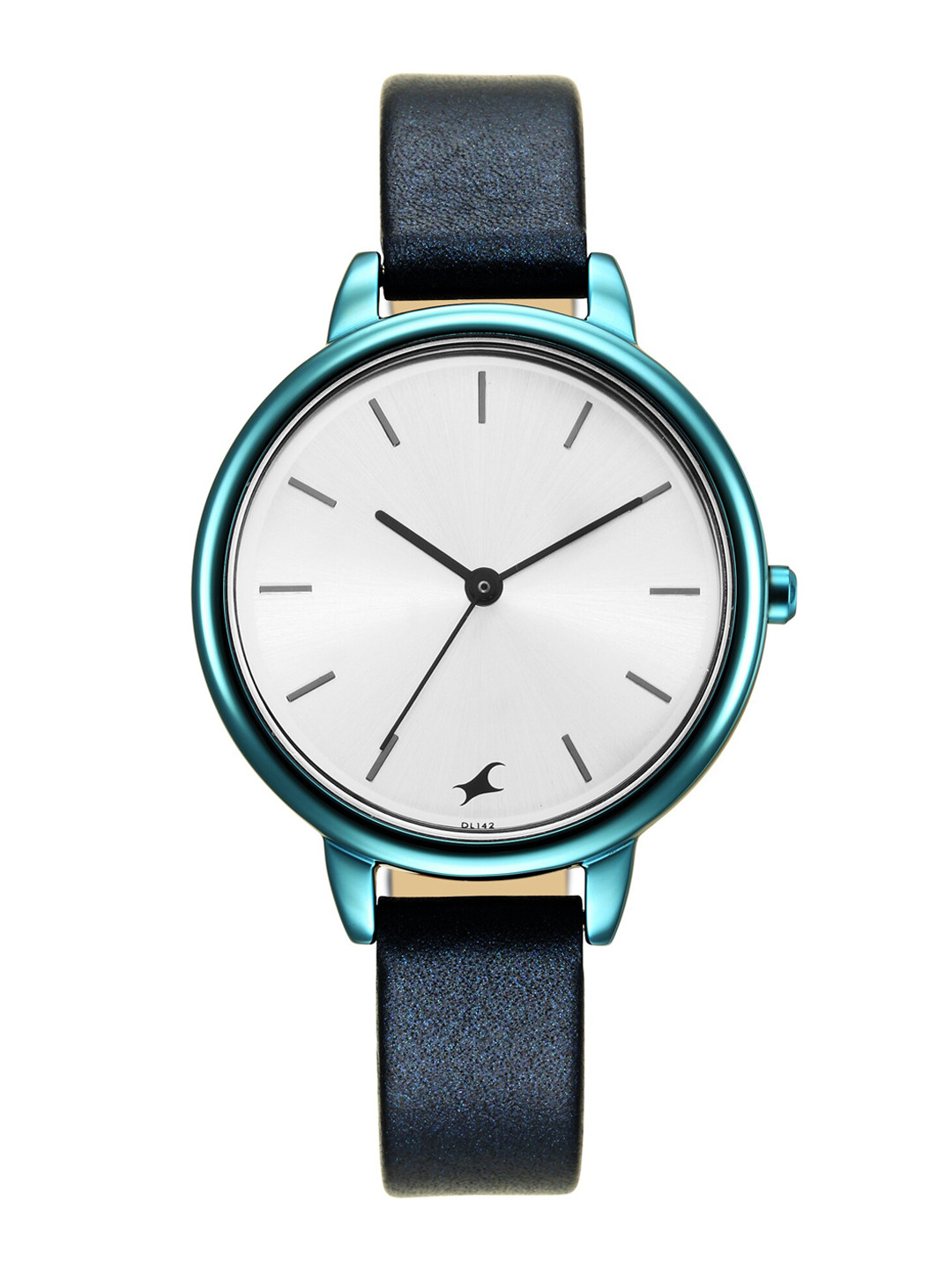 Buy Fastrack Women Silver Toned Brass Dial & Blue Leather Straps ...