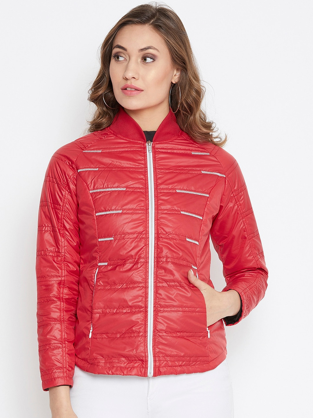 Buy JUMP USA Women Red Padded Jacket - Jackets for Women 15618762 | Myntra