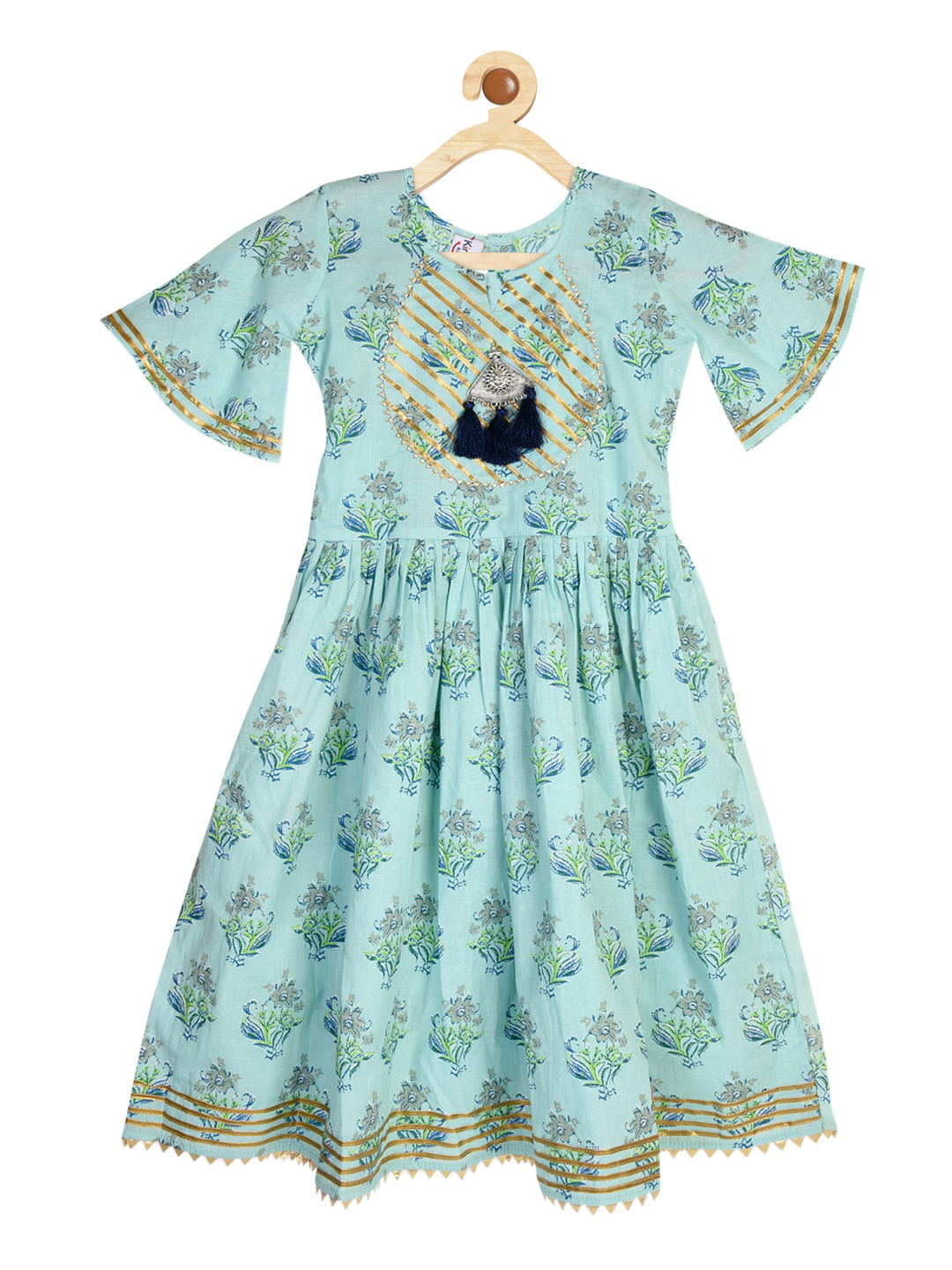 Buy Kinder Kids Blue Floral Dress - Dresses for Girls 15618898 | Myntra