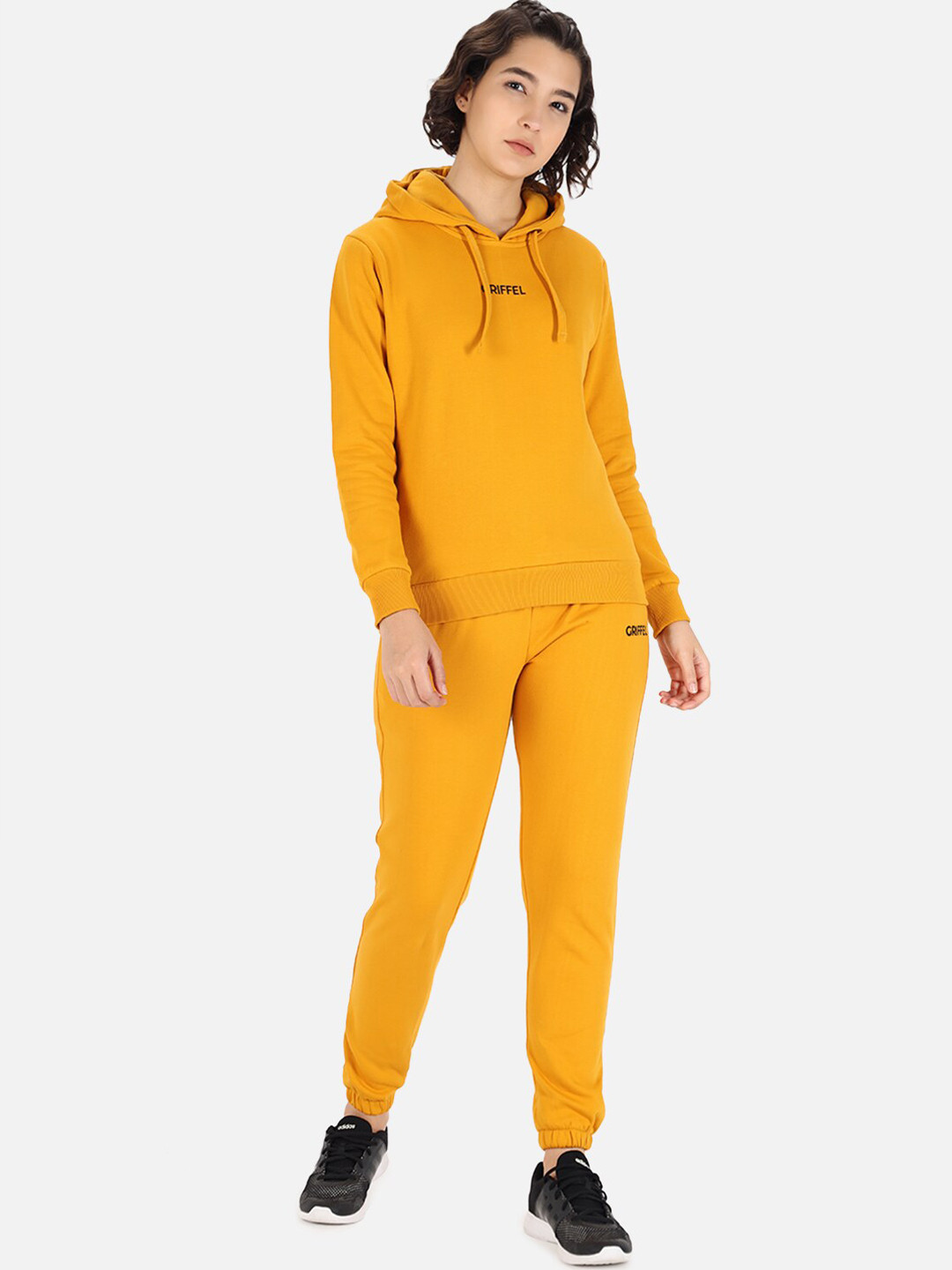 Buy GRIFFEL Women Mustard Yellow Solid Cotton Tracksuit - Tracksuits ...