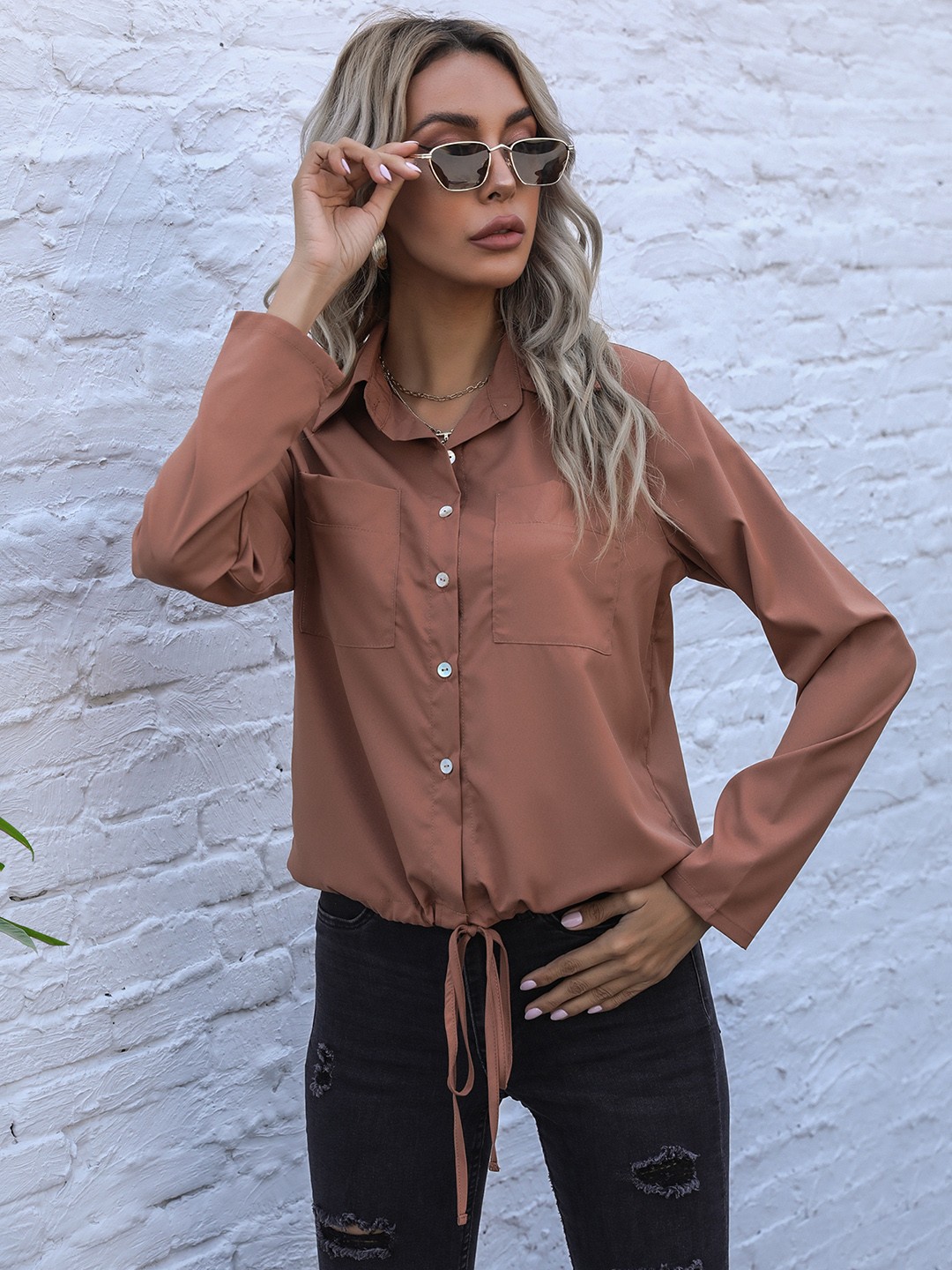 Buy Urbanic Brown Shirt Style Top Tops For Women 15630782 Myntra