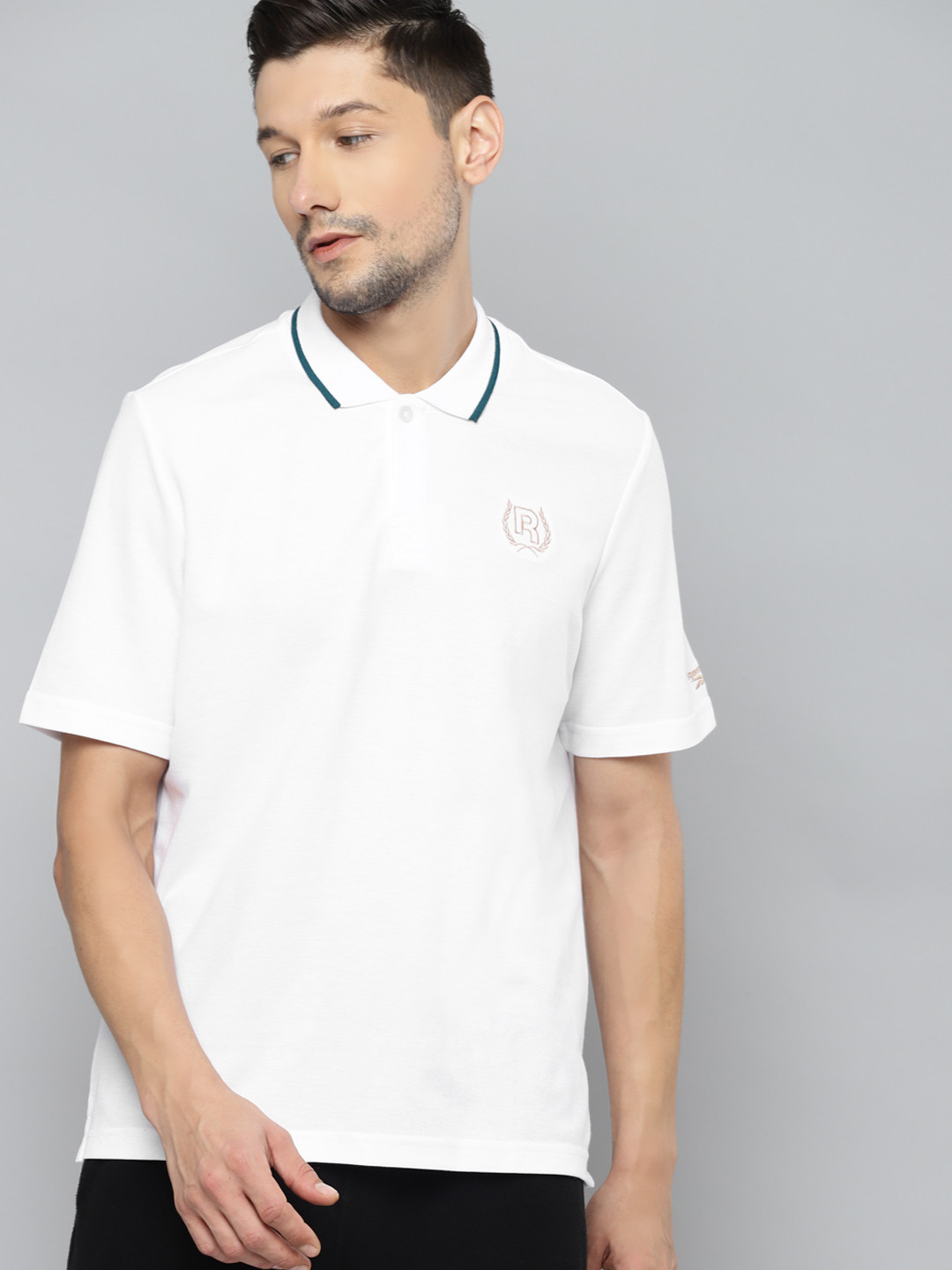 Buy Reebok Classic Men White TS Golf Polo Collar T Shirt - Tshirts for ...