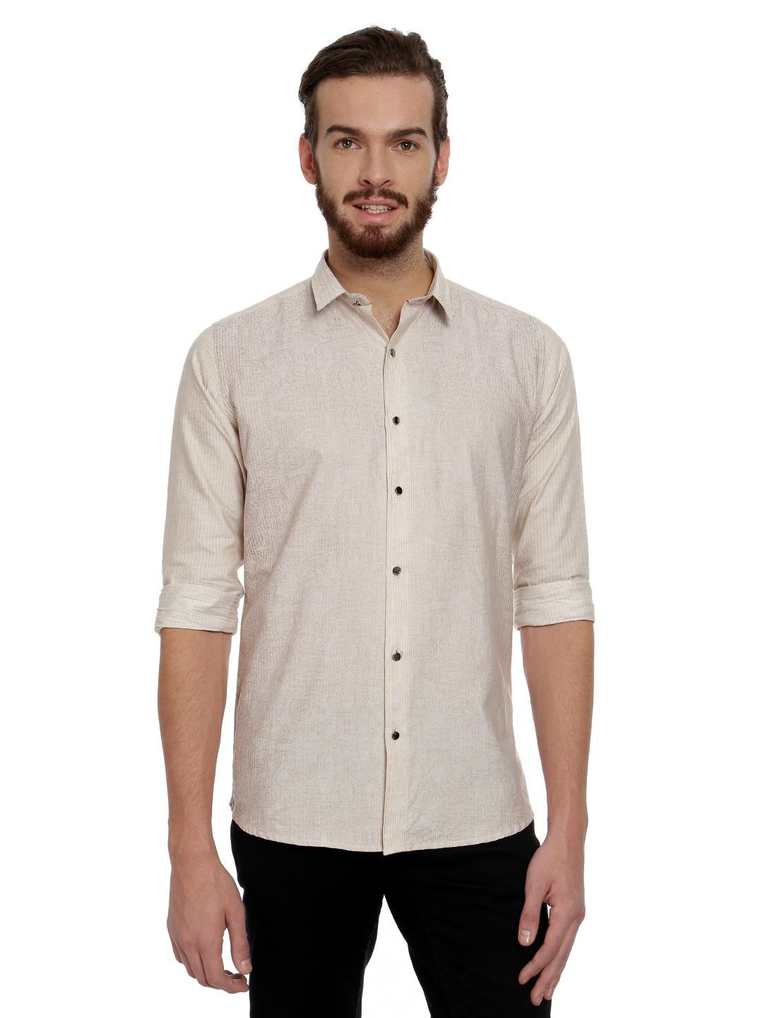 Buy Lawman Pg3 Men Brown Slim Fit Printed Casual Shirt - Shirts for Men ...
