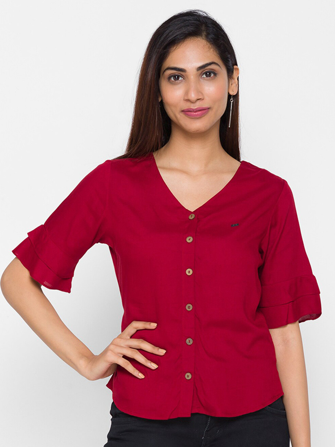 Buy ZOLA Maroon Regular Top - Tops for Women 15643674 | Myntra