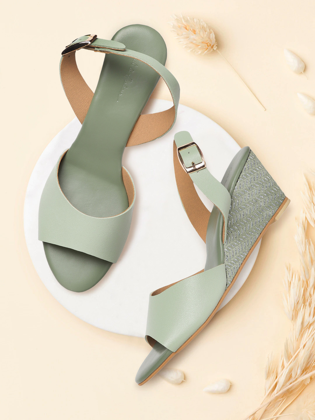 Buy Mast & Harbour Green Solid Wedges - Heels for Women 15645650 | Myntra