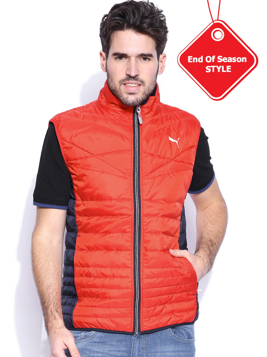 Buy PUMA Red Sleeveless Puffer Jacket - Jackets for Men 1565082 | Myntra