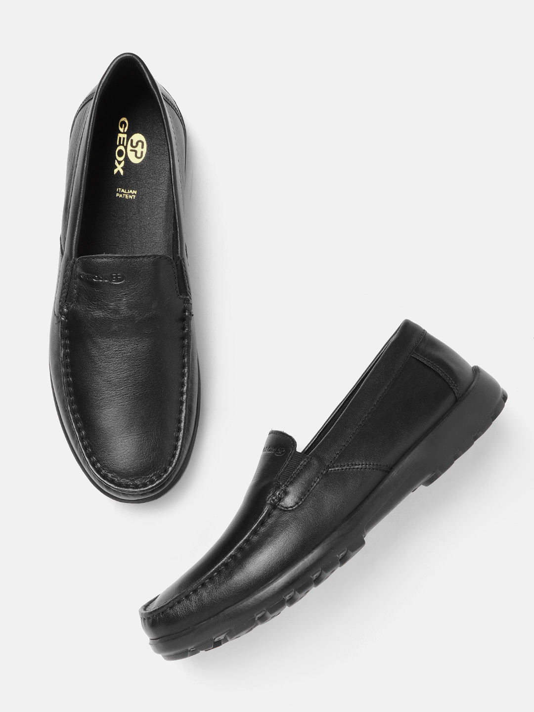 Buy Geox Men Black Leather Driving Shoes - Casual Shoes for Men ...