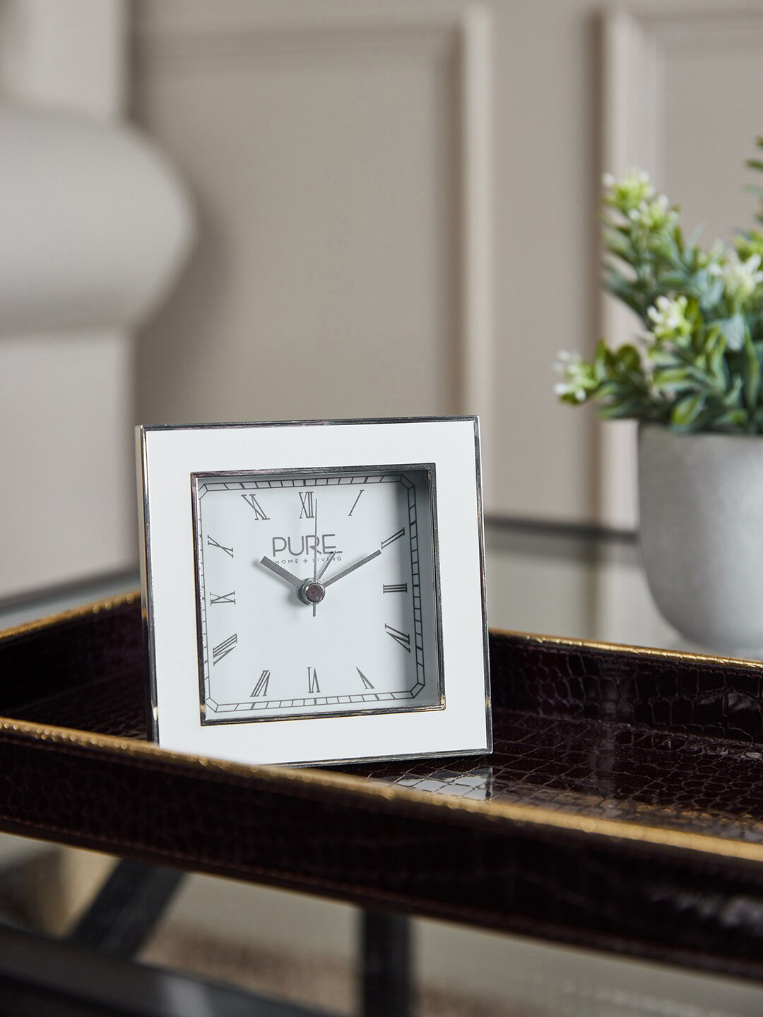 Buy Pure Home And Living White Enameled Alarm Clock - Clocks for Unisex ...