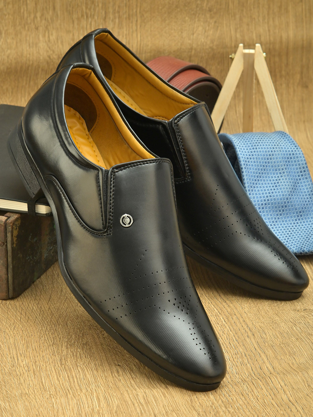 Buy John Karsun Men Black Solid Formal Slip Ons - Formal Shoes for Men ...