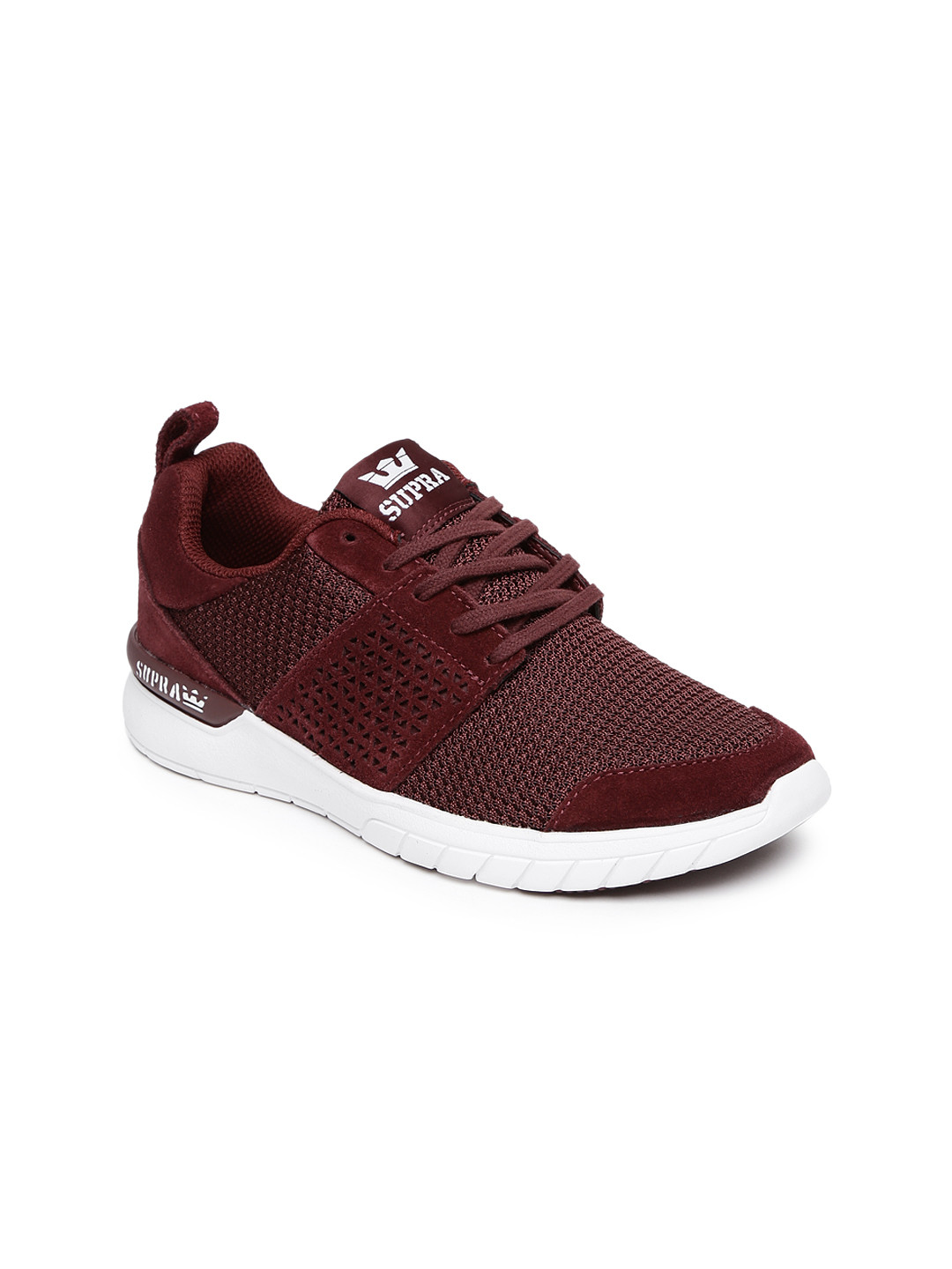 Buy Supra Women Burgundy Solid Regular SCISSOR Sneakers - Casual Shoes ...