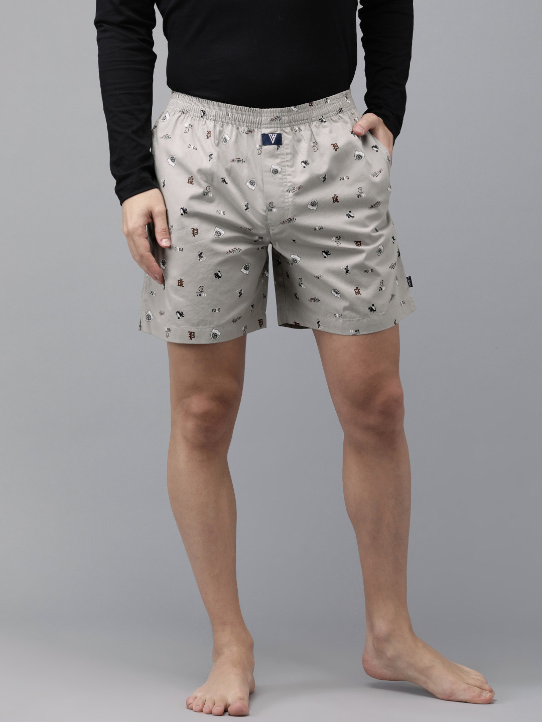 Buy Van Heusen Men CPB 53 Allover Print Side Pocket Side Slits Boxer ...