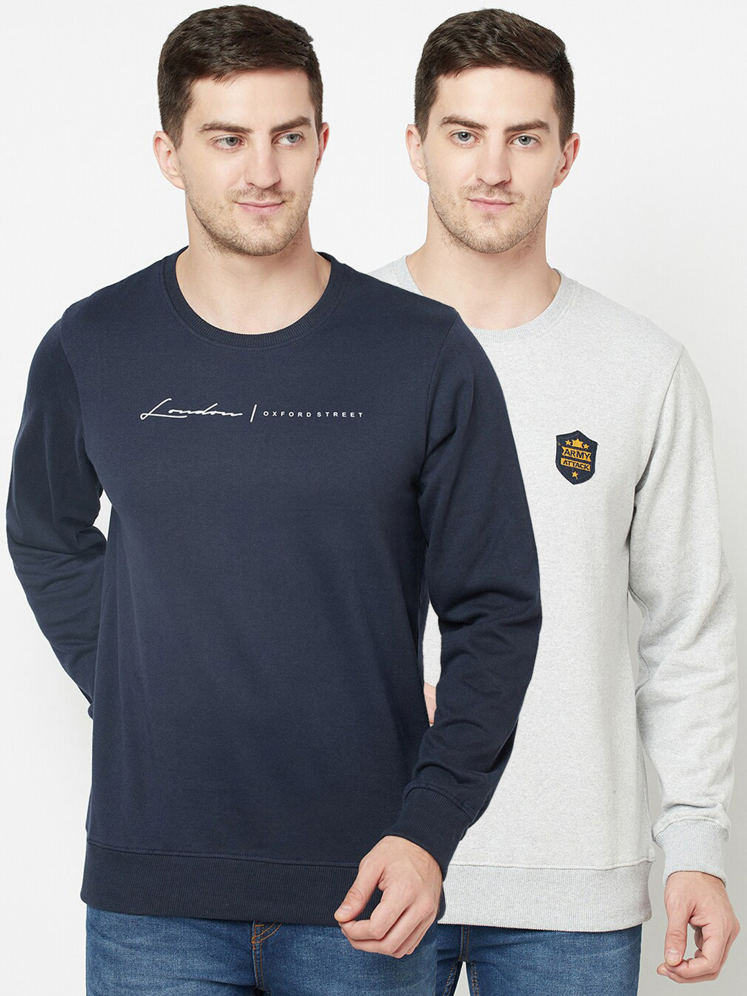 Buy ELEGANCE Men Pack Of 2 Sweatshirt - Sweatshirts for Men 15678910 ...