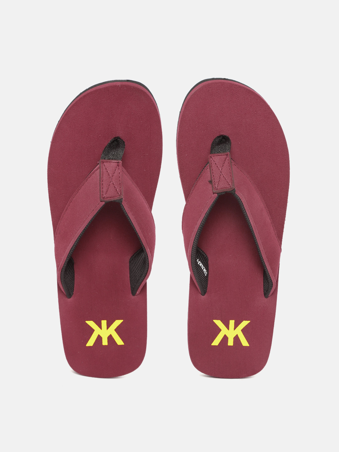 Buy Kook N Keech Men Maroon Solid Thong Flip Flops - Flip Flops for Men ...