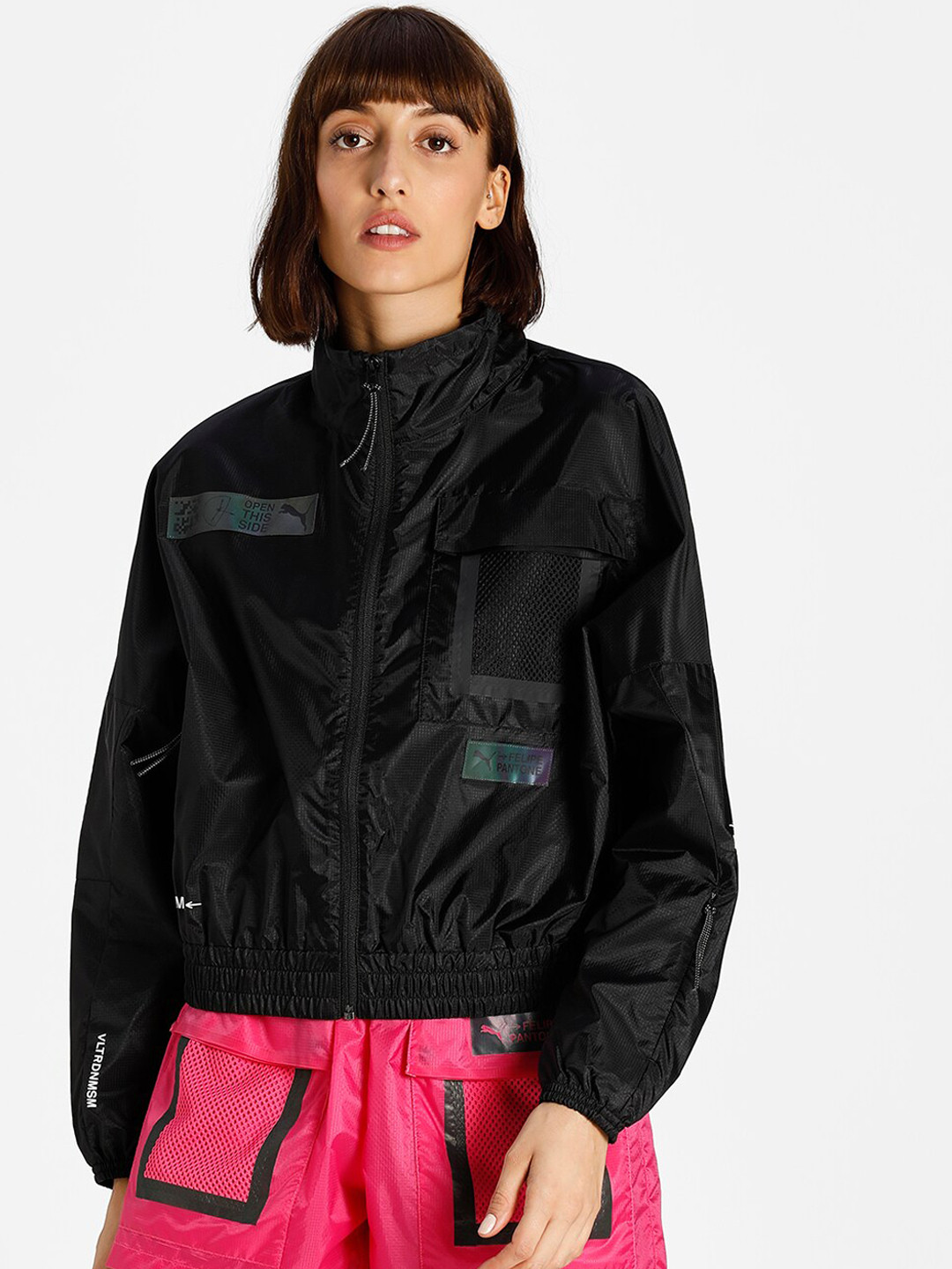 Buy Puma X Felipe Pantone Women Black Relaxed Jacket - Jackets for ...