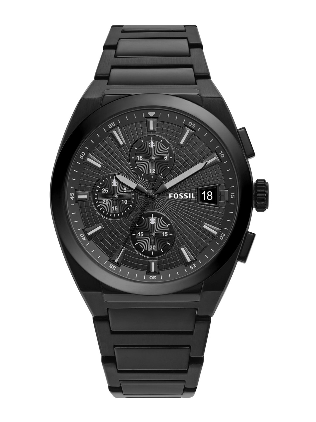 Buy Fossil Men Black Dial & Stainless Steel Straps Analogue Watch ...