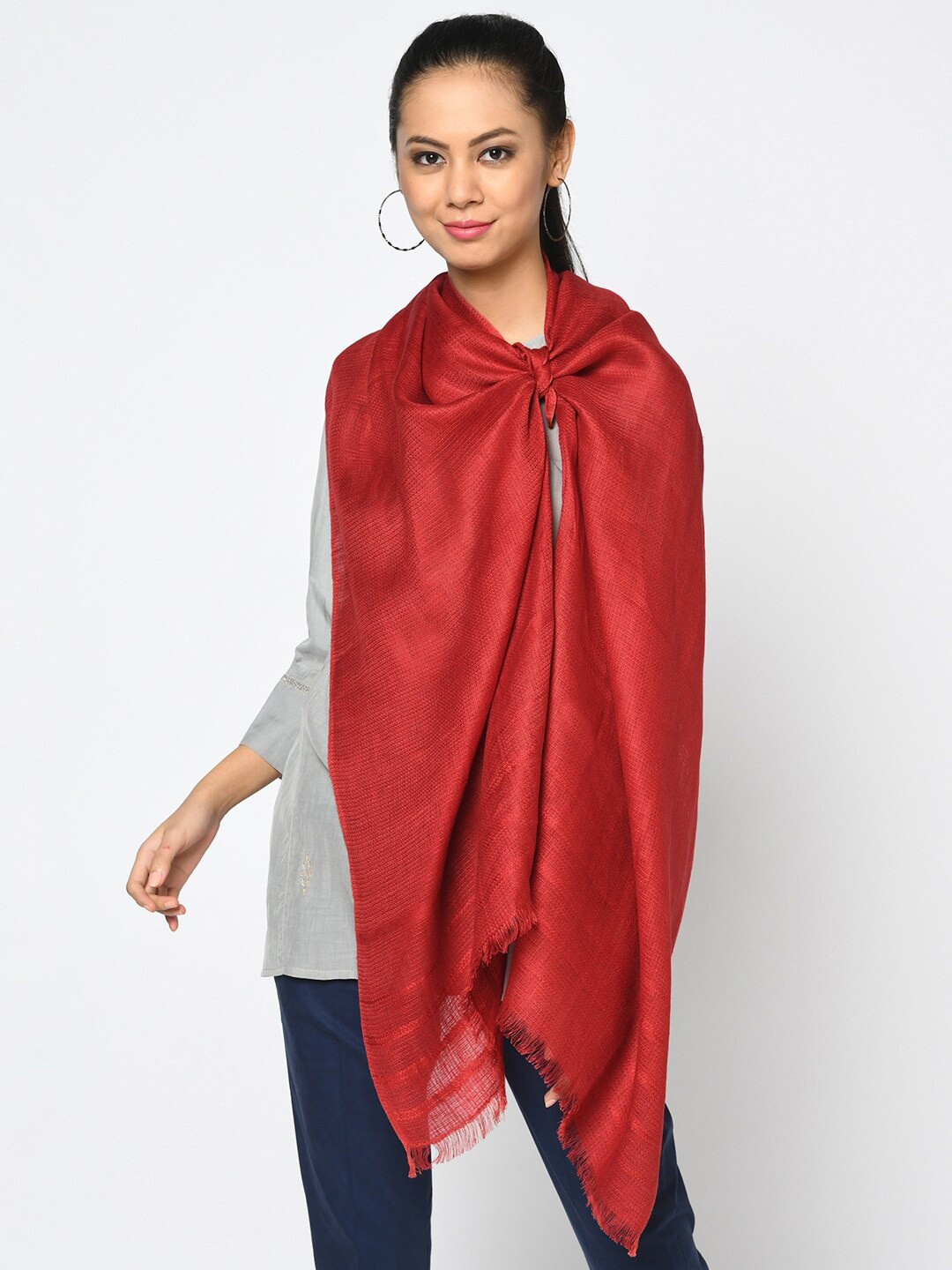 Buy Fabindia Women Red Linen Stole - Stoles for Women 15685896 | Myntra