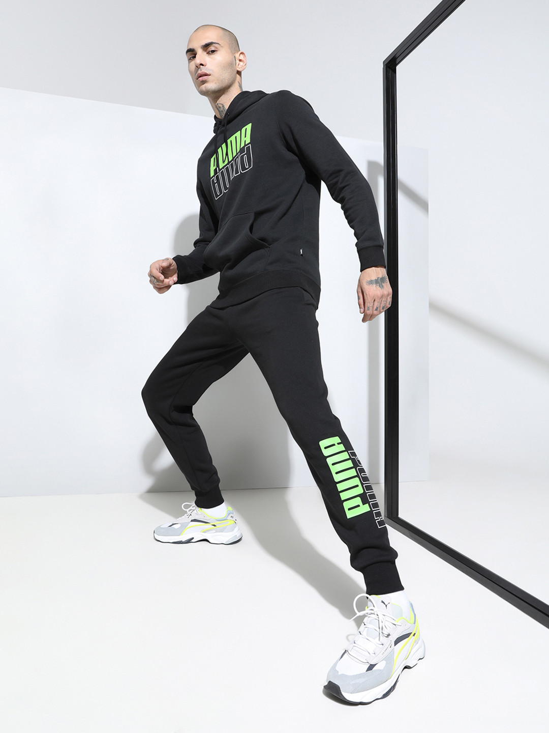 Buy Puma Men Black Printed Regular Fit Track Pants - Track Pants for ...