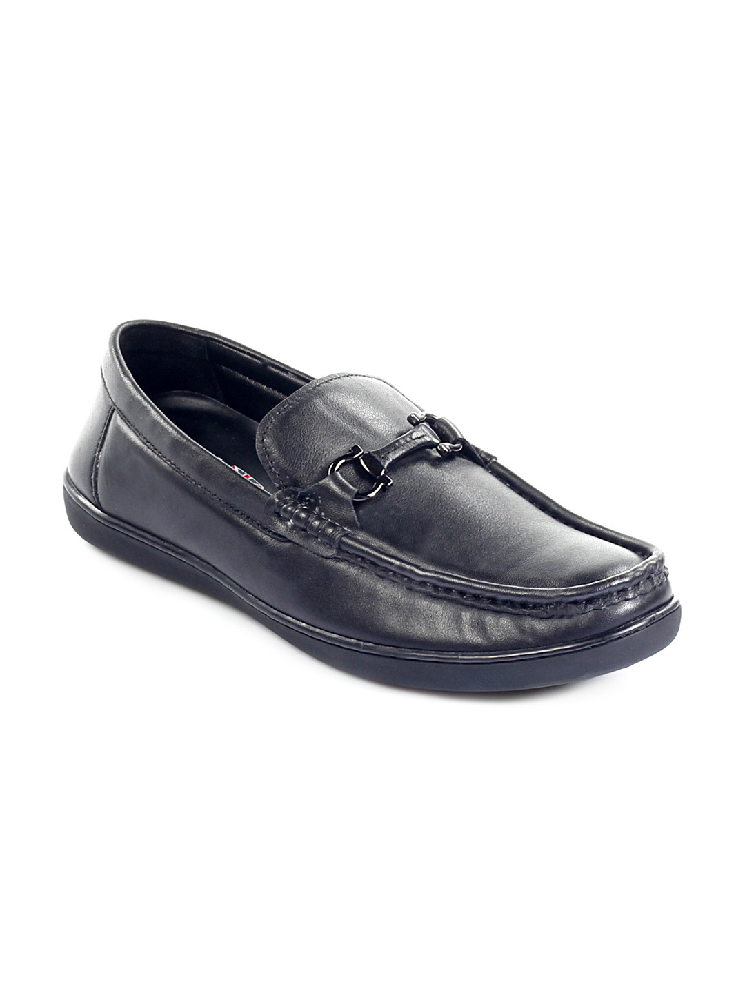 Buy Pavers England Men Black Solid Loafers - Casual Shoes for Men ...