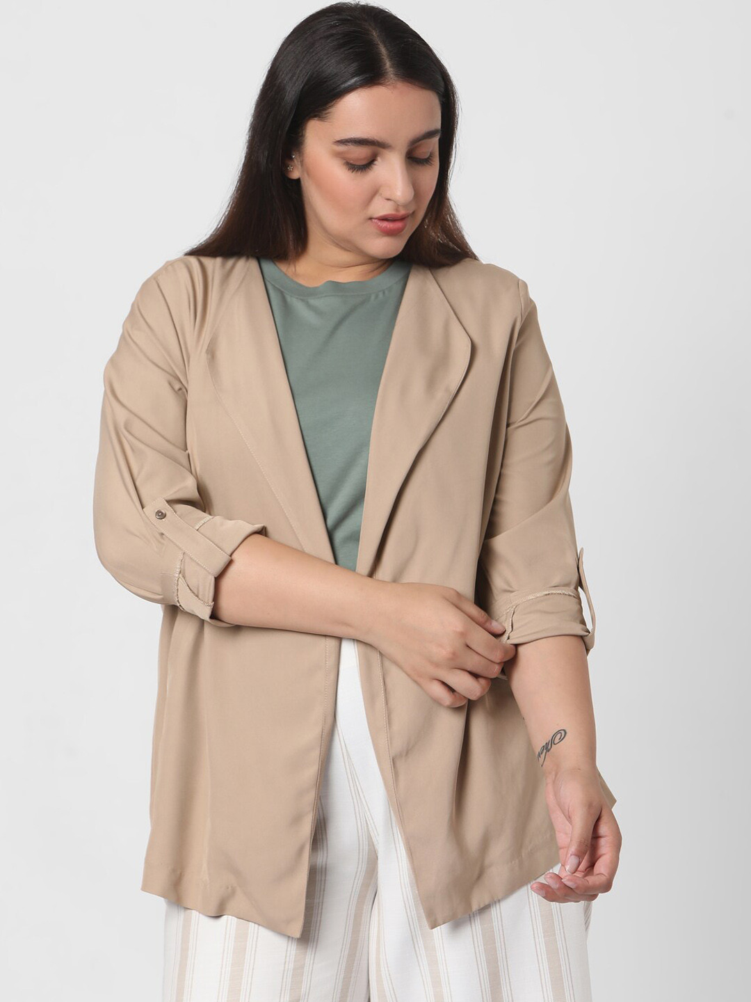 Buy Vero Moda Women Brown Longline Tailored Jacket - Jackets for Women ...