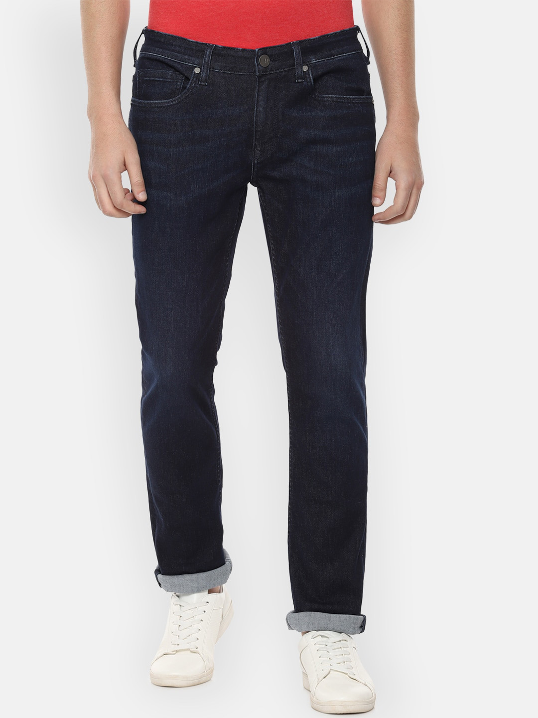 Buy Louis Philippe Jeans Men Navy Blue Slim Fit Jeans - Jeans for Men ...