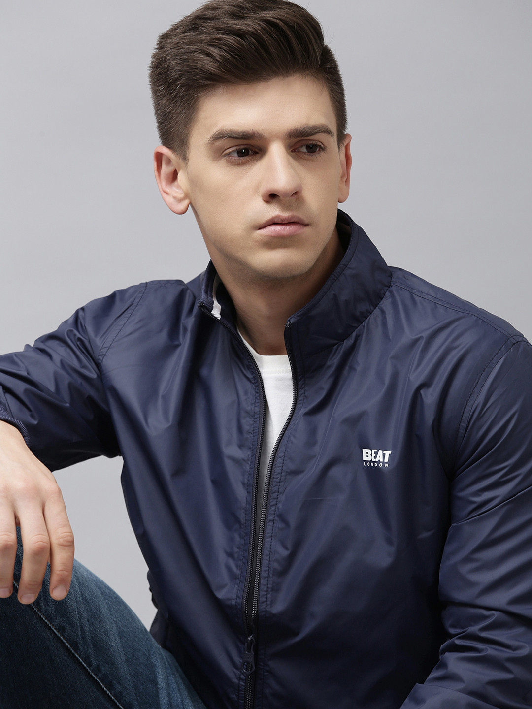 Buy BEAT LONDON By PEPE JEANS Men Navy Blue Brand Logo Printed ...
