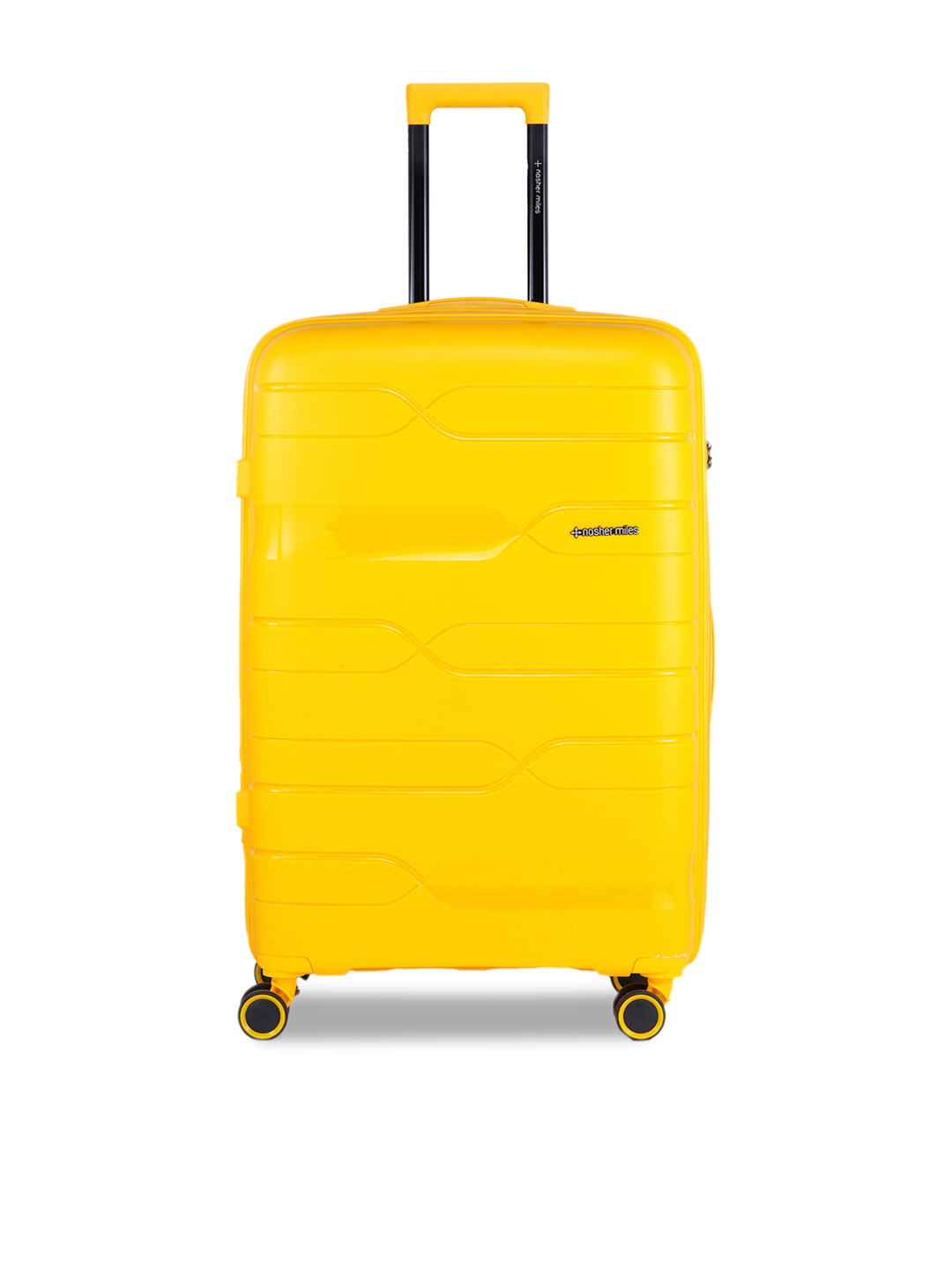 Buy Nasher Miles Yellow Textured Hard Sided Large Trolley Bag - Trolley ...