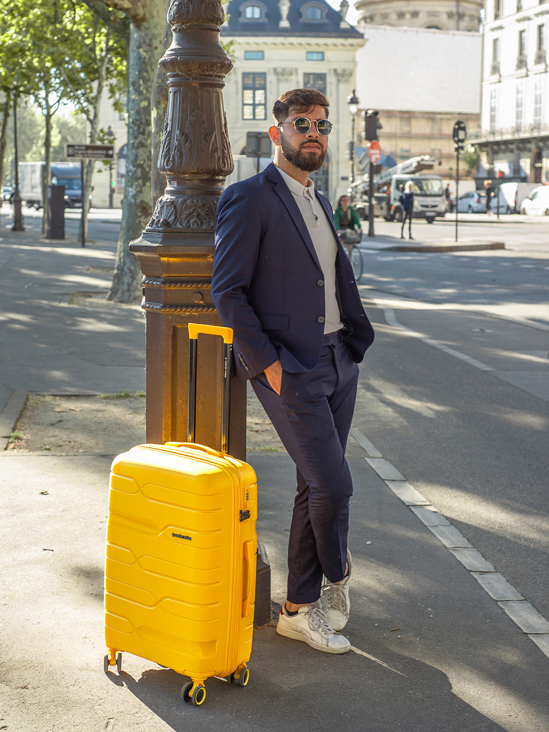 Buy Nasher Miles Paris Polypropylene Large Yellow Trolley Bag 28 Inch ...