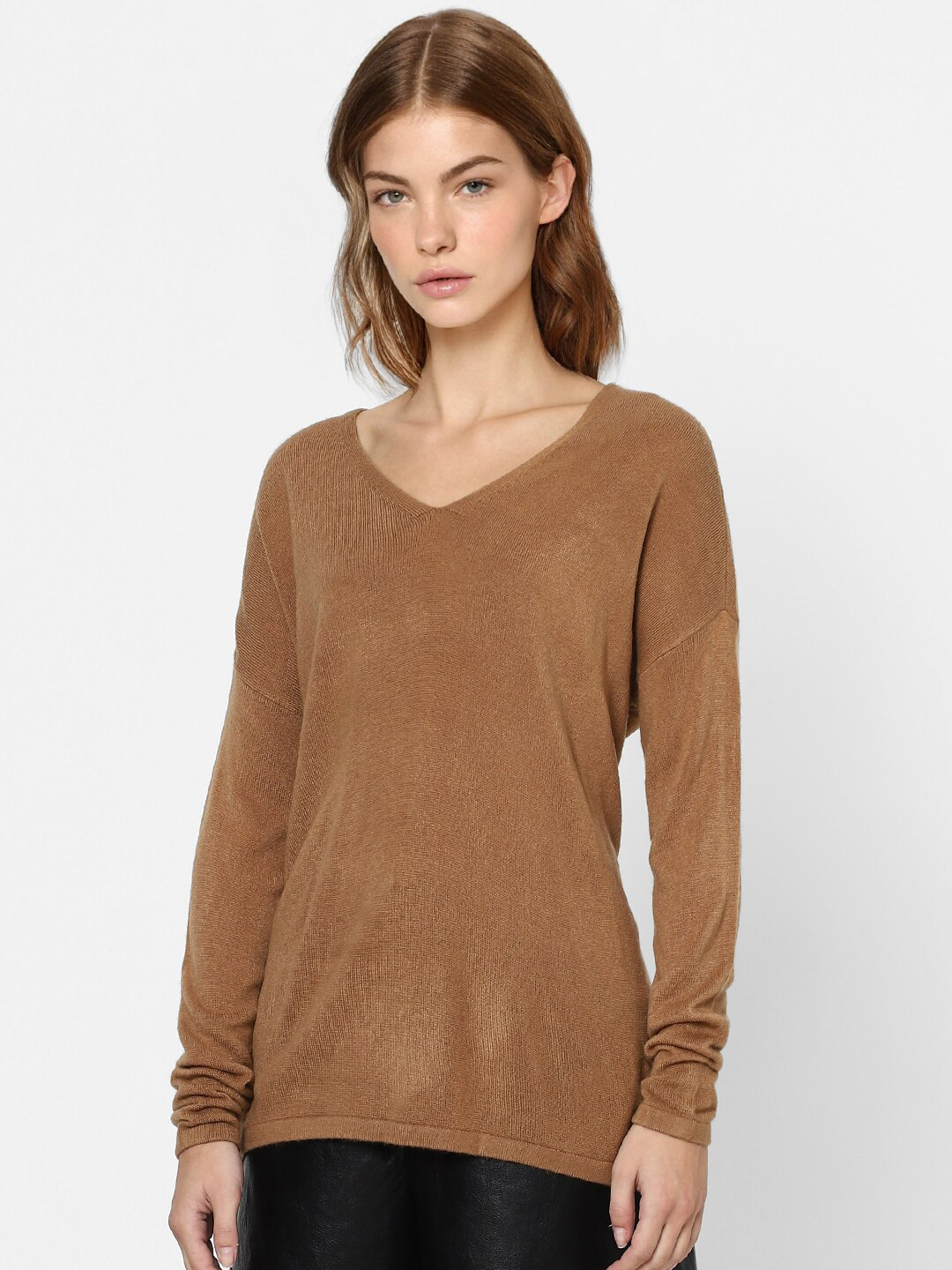 Buy ONLY Women Brown Pullover - Sweaters for Women 15697434 | Myntra