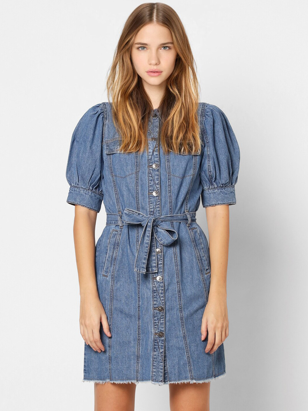 Buy ONLY Blue Shirt Dress - Dresses for Women 15702374 | Myntra