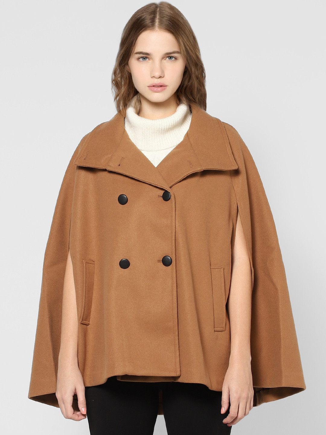 Buy ONLY Women Brown Cape Jacket - Jackets for Women 15702636 | Myntra
