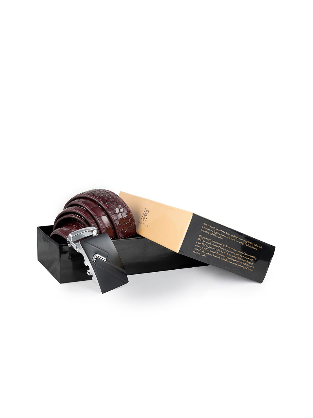 Buy BANGE Men Maroon Textured Leather Formal Belt - Belts for Men ...