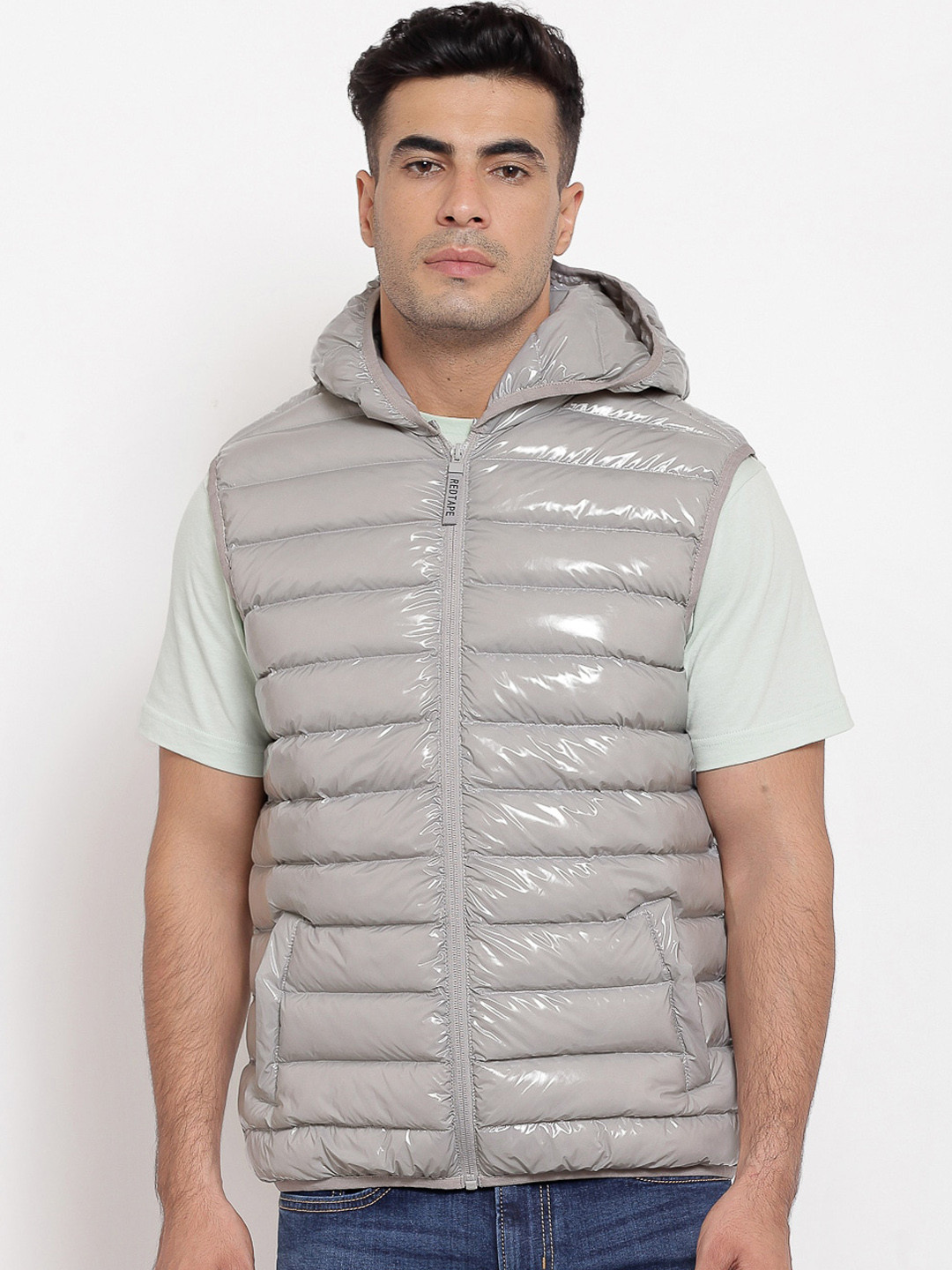 Buy Red Tape Men Grey Solid Padded Jacket - Jackets for Men 15710614 ...