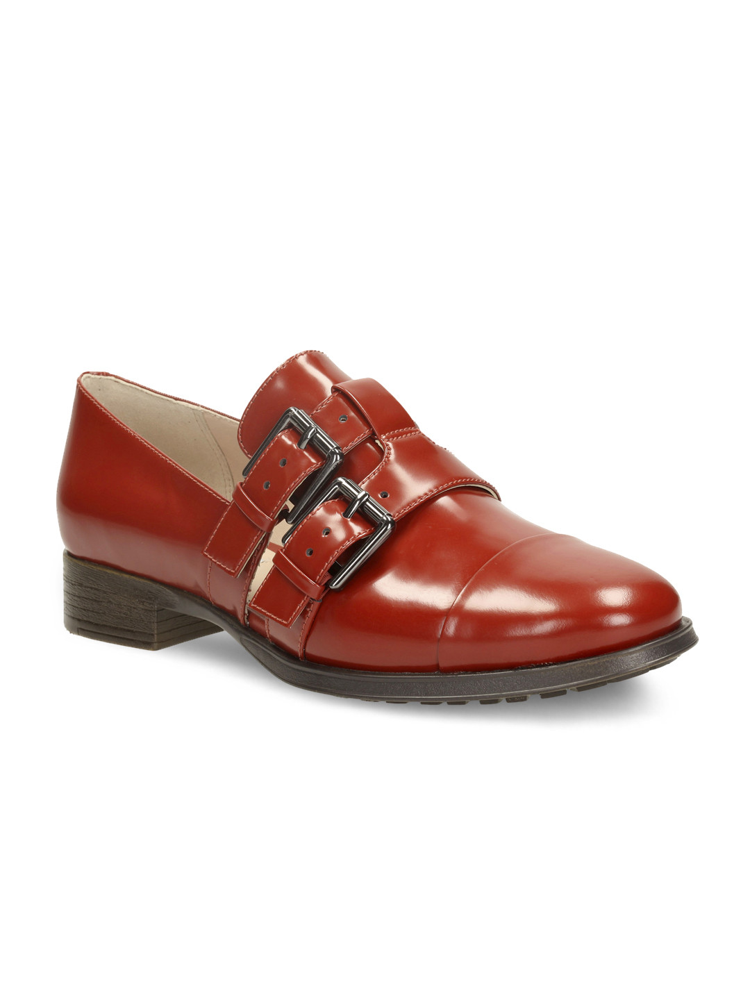 Buy Clarks Women Rust Solid Leather Monks - Casual Shoes for Women ...