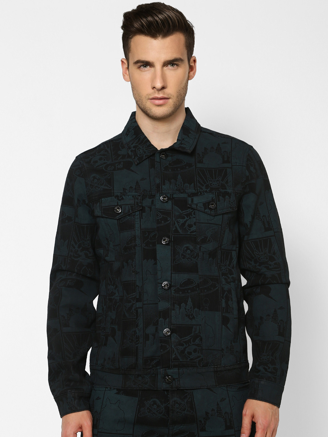Buy Jack & Jones Men Black Denim Jacket - Jackets for Men 15713894 | Myntra
