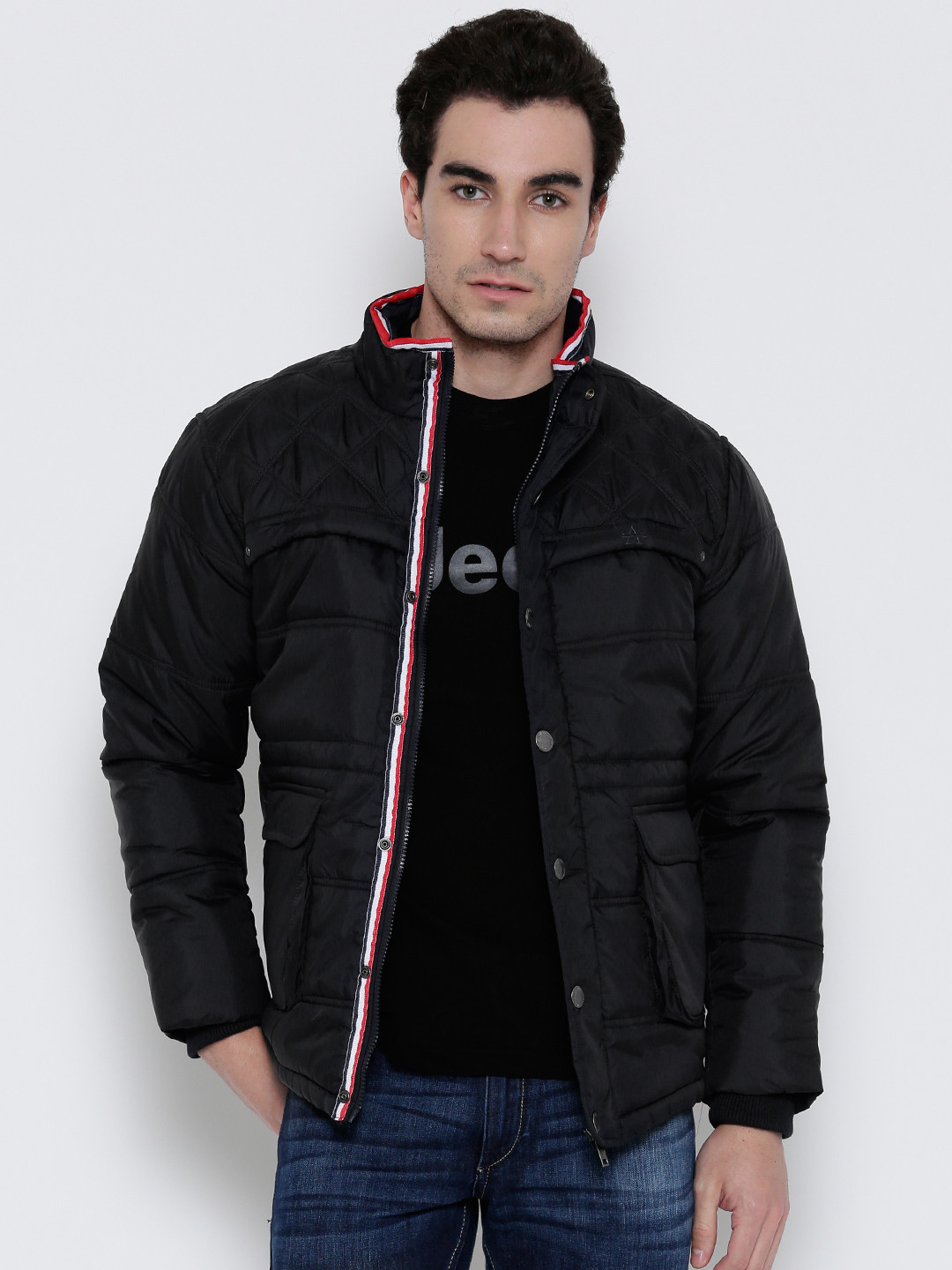 Buy Arrow Sport Navy Blue Padded Jacket - Jackets for Men 1571554 | Myntra