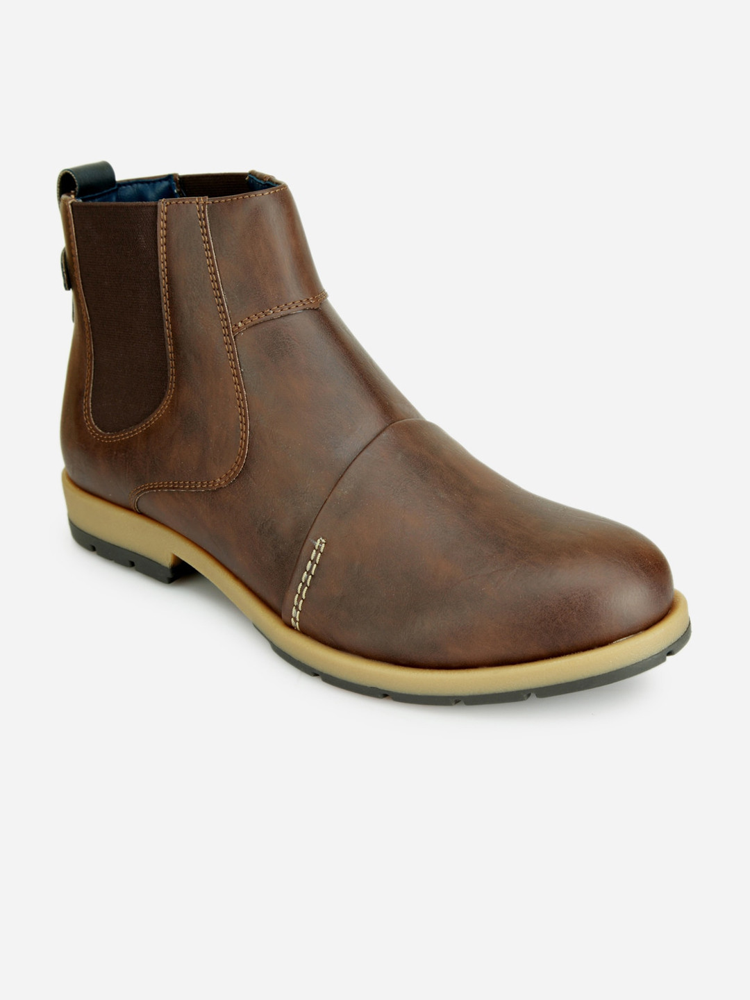 Buy ID Men Brown Solid Chelsea Boots - Boots for Men 15722460 | Myntra