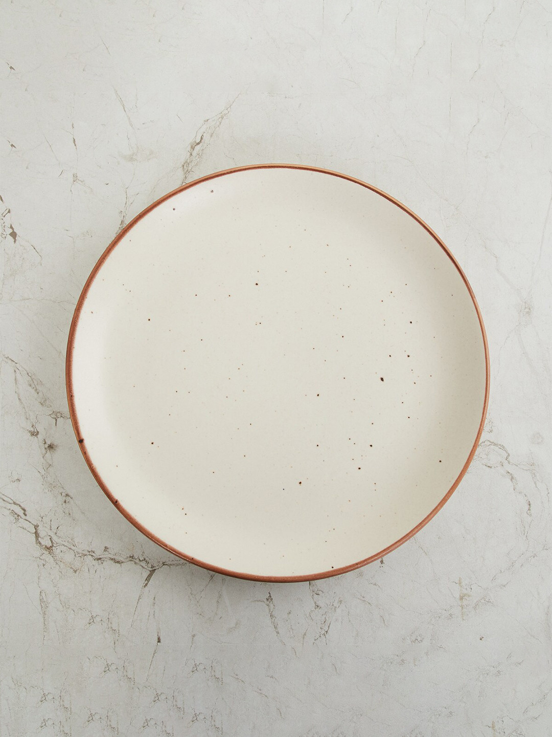 Buy Home Centre Off White & Brown 1 Piece Printed Stoneware Matte Plate ...
